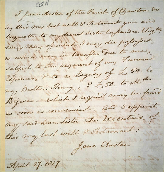 TrueTrust.com; Jane Austen Will and Trust, Jane Austen Will, Jane ...